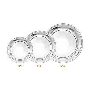 Fuzzy Puppy Pet Products Non-Skid Food Bowl for Dogs and Cats, Rubber Non-Slip Bonded Base, Heavy Duty Stainless Steel, 2 Quart, (HDM-2Q)