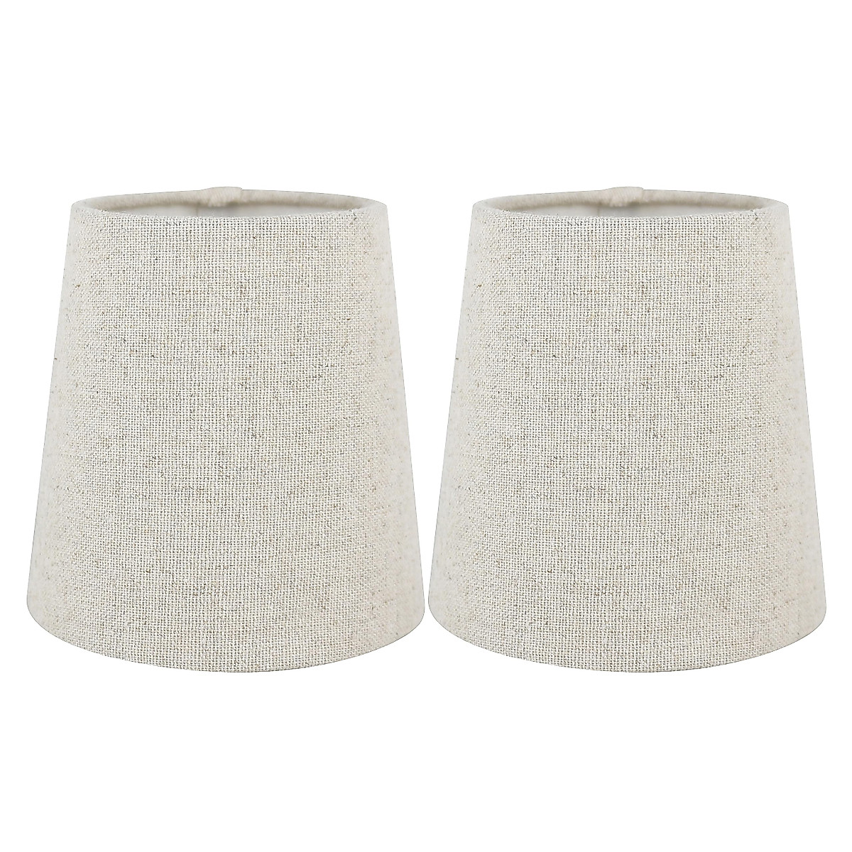 Meriville Chandelier Lamp Shades, 3.5-inch by 4.5-inch by 4.5-inch, Clip-on (Set of 2, Natural)