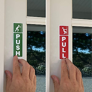 SmartSign "Pull/Push" Kit of 2 Anodized Signs | 1.5" x 5" Aluminum