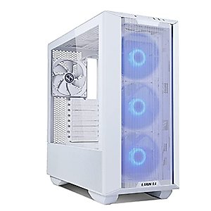 LIAN LI LANCOOL III E-ATX PC Case, Spacious RGB Gaming Computer Case with Hinged Tempered Glass Doors, Fine Mesh Panels, 4x140mm PWM Fans Pre-Installed High Airflow Chassis (White)