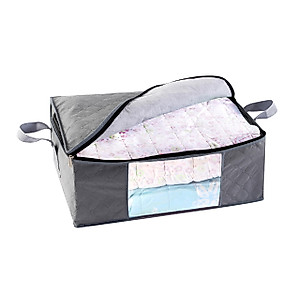 Storage Clothes Bins Closet Bags - 35L Containers Organizer Boxes Clothing Bin Organization for Organizing Blanket Pillow Sheet Sweater, Foldable Fabric Bedroom Small Storage Totes With Lids Zipper
