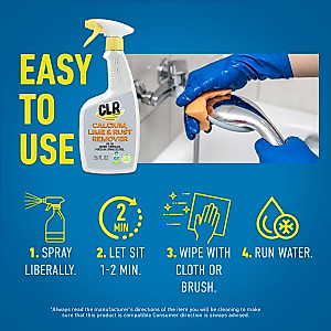CLR Calcium, Lime & Rust Remover, Blasts Calcium, Dissolves Lime Deposits, Zaps Stubborn Rust Stains and Hard Water Deposits, 26 Ounce Spray Bottle (Pack of 2)