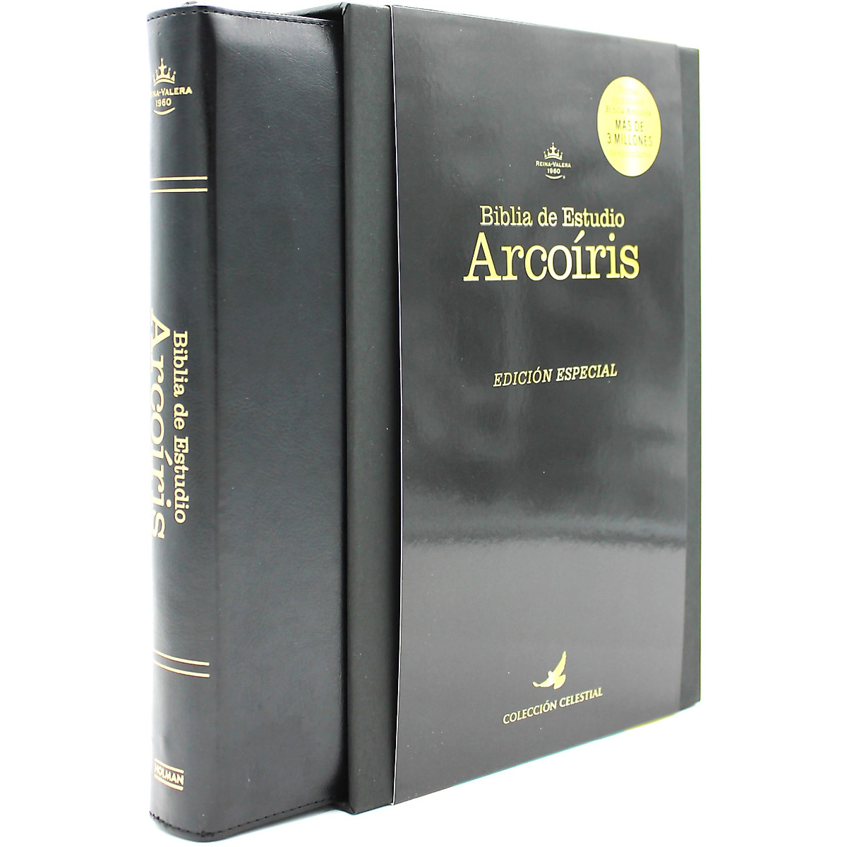 Biblia de Estudio Arco Iris Reina Valera 1960 con Cierre e Indice en Español color Negro/Spanish Rainbow Study Bible RVR 1960 with Thumb Index Multicolor