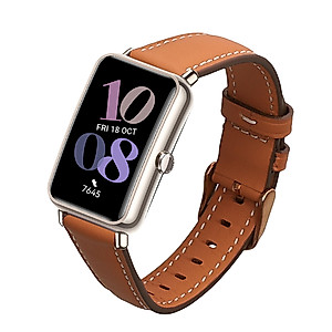 kwmobile Real Leather Watch Strap Compatible with Huawei Watch Fit Mini - Fitness Tracker Replacement Sports Wristband with Clasp