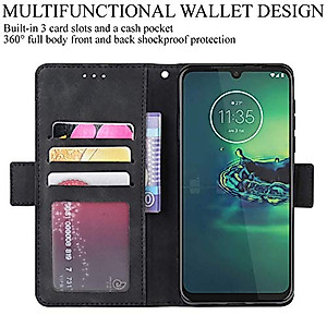 HualuBro Oppo Reno 5A Case, Magnetic Full Body Protection Shockproof Flip Leather Wallet Case Cover with Card Slot Holder for Oppo Reno 6 Pro Plus 5G Phone Case (Black)