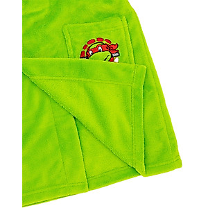 Teenage Mutant Ninja Turtles Boys Hooded Bathrobe Kids Superhero Dressing Gown in Green Cosy Comic Fleece Children Toddlers