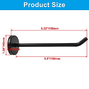 Hitefu 6 Pack Coat Hooks, Heavy Duty Wall Hooks Coat Hangers for Hanging Hat Hurse Robe Towel, 304 Stainless Steel Garage Hooks for Bathroom Livingroom Hotel Kitchen (6 Inch, Matte Black)