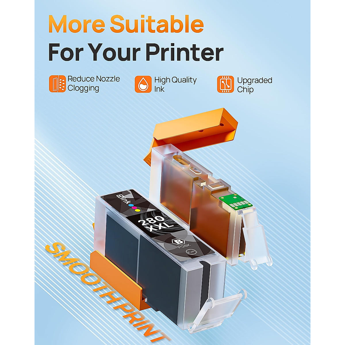 E-Z Ink (TM Compatible Ink Cartridge Replacement for Canon PGI-280XXL PGI 280 XXL Compatible with PIXMA TR7520 TR8520 TS6120 TS6220 TS8120 TS8220 TS9120 TS9520 TS9521C Printer (4 Black)