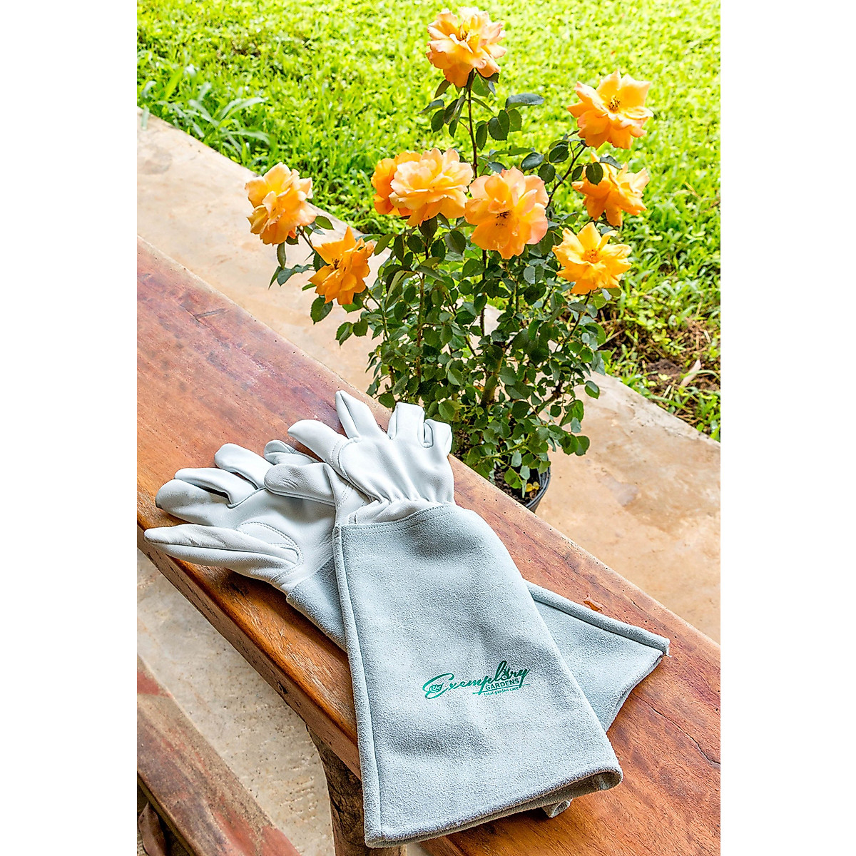 Rose Pruning Gloves for Men and Women - Thorn Proof Goatskin Leather Gardening Gloves with Gauntlet (Extra Large，Natural)