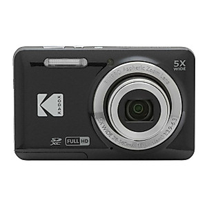 Kodak PIXPRO Friendly Zoom FZ55 Digital Camera (Black) Bundle with Case for Compact Cameras, and Kodak 32GB Class 10 UHS-I U1 SDHC Memory Card (3 Items)