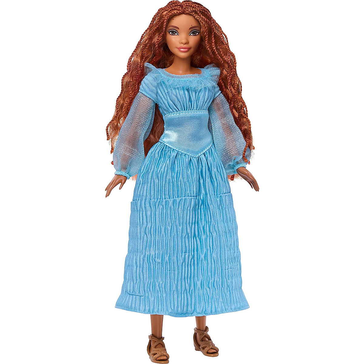 Mattel Disney The Little Mermaid Ariel Fashion Doll on Land in Signature Blue Dress, Toys Inspired by Disney’s The Little Mermaid