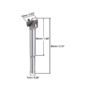 uxcell Forstner Drill Bits 16mm, Tungsten Carbide Wood Hole Saw Auger Opener Woodworking Hinge Hole Drilling Boring Bit Cutter Gray with Case