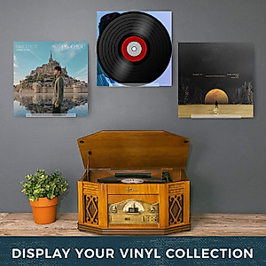 Clear Vinyl Record Shelf Wall Mount, 6 Pack 4 Inch Vinyl Record Storage Shelf, LP Records Vinyl Albums Holders Display Shelf, Floating Wall Shelves for Vinyl Record Photo Book Magazines Living Room