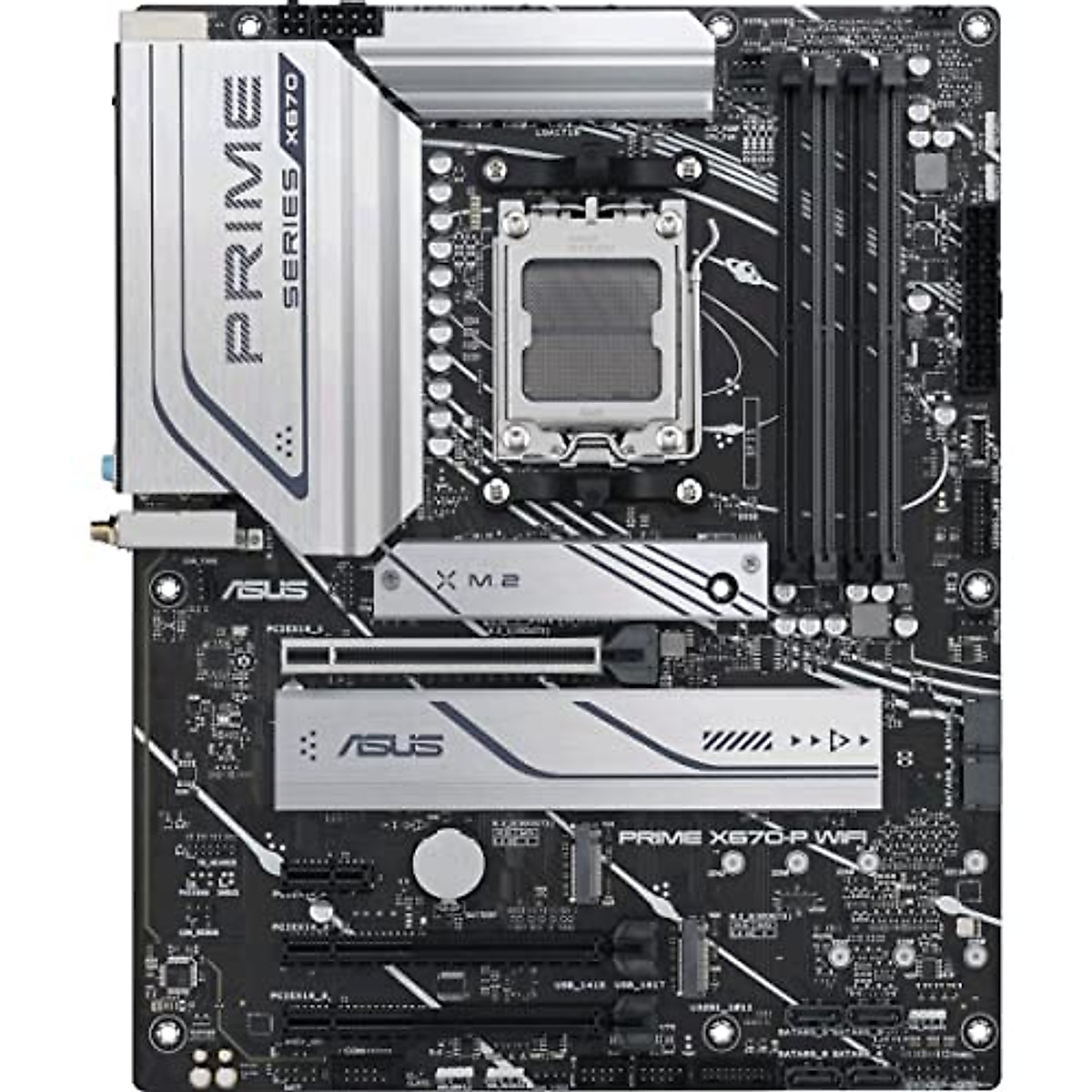 ASUS Prime X670-P WiFi Socket AM5 (LGA 1718) Ryzen 7000 ATX Motherboard(DDR5,Three M.2 Slots, USB 3.2 Gen 2x2 Type-C®, USB4® Support, WiFi 6 and 2.5Gb Ethernet)