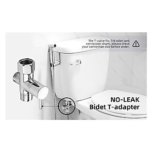 Hlsicnalm Brass T Adapter Brass T Adapter with Shut-Off Valve 3-Way Tee Connector 7/8In X 7/8In X G1/2 for Toilet Bidet Sprayer