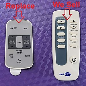 YING RAY Replacement for Frigidaire Window Air Conditioner Remote Control Model FFRA06L2S1 FFRA06L2S10 FFRA06L2S11 FFRA08L2S1 FFRA08L2S10 FFRA08L2S11 FFRE05W3Q1 FFRE05W3Q10 FFRE05W3Q11