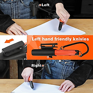 ValueMax 2-Pack Box Cutter Knife, Self-Retracting 3-Position Locking Blade, Safety Sheath, Lanyard, Extra Blades Included