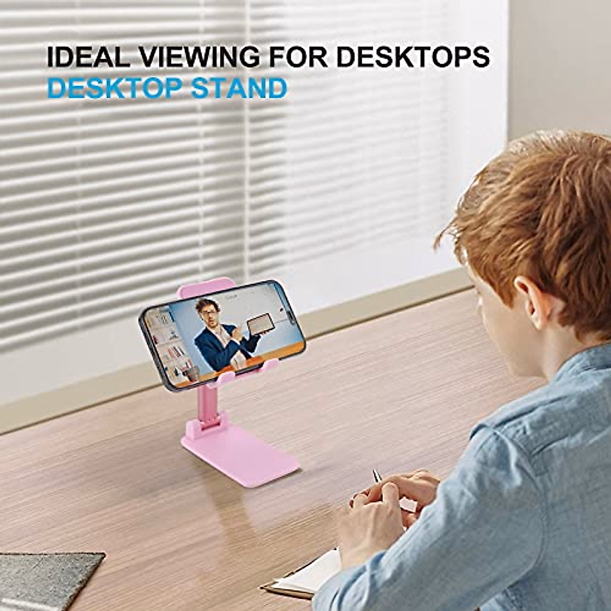 Happy Pizza Foldable Desktop Cell Phone Holder Portable Adjustable Stand for Travel Desk Accessories