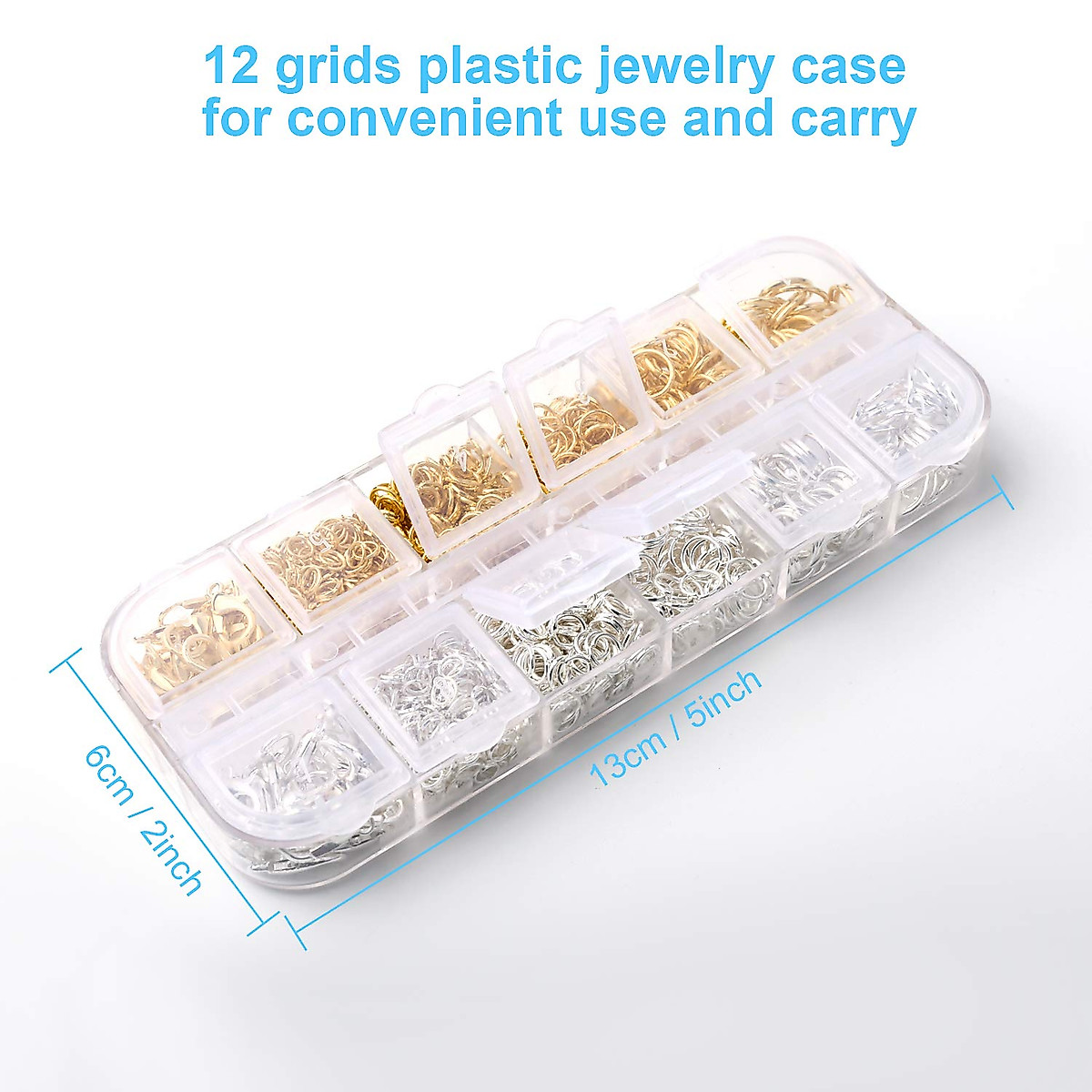 1200pcs Open Jump Rings and Lobster Clasps with Jump Ring Pliers, Perfect Jewelry Findings Kit for Jewelry Making Supplies and Necklace Repair