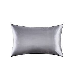 Alexandra's Secret Home Collection Satin Pillowcase for Hair and Skin, Pack of 2 - Feels Like Real Silk Pillow Cover - Satin Pillow Cases Set of 2 with Zipper Closure (Charcoal, Standard)