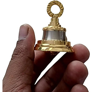 HANDTECHINDIA Brass Silver Plated 2 '' Bells Christmas Decoration Jingle Bell Sleigh Bell Jingle Bell Crafts Christmas décor Home décor Elephant décor Bells Musical Instrument Accessory. (10)