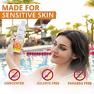 Solpri Swimmers Chlorine Swim Shampoo and Body Wash for Kids & Adults - Unscented with Vitamin C, 8 Fl Oz