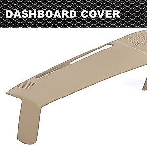 CNNELL Dashboard Cover Compatible with Chevy Full Size GMC 1981-1987/Compatible with Chevy SUV GMC 1981-1991 Dashboard Cover Beige
