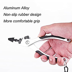 LINFFSTR Muti-Function Fishing Pliers with Lanyard and Sheath Aluminum Alloy Lightweight Fishing Pliers Hook Remover Tool Kits and Accessories Non-Slip Rubber Handle Fly/Ice Fishing Gear for Mens