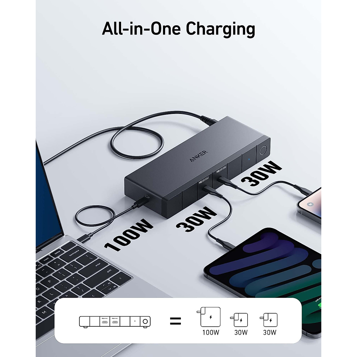 Anker USB-C to Lightning Cable, Anker 541 Bio-Nylon Cable (6ft), MFi Certified, Bio-Based Fast Charging Cable & Anker 568 USB-C Docking Station (11-in-1, USB4)