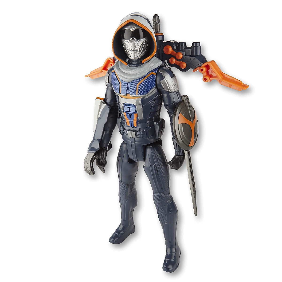 Marvel Black Widow Titan Hero Series Blast Gear Taskmaster Action Figure, 12-Inch Toy, with Launcher and Projectiles, Ages 4 and Up