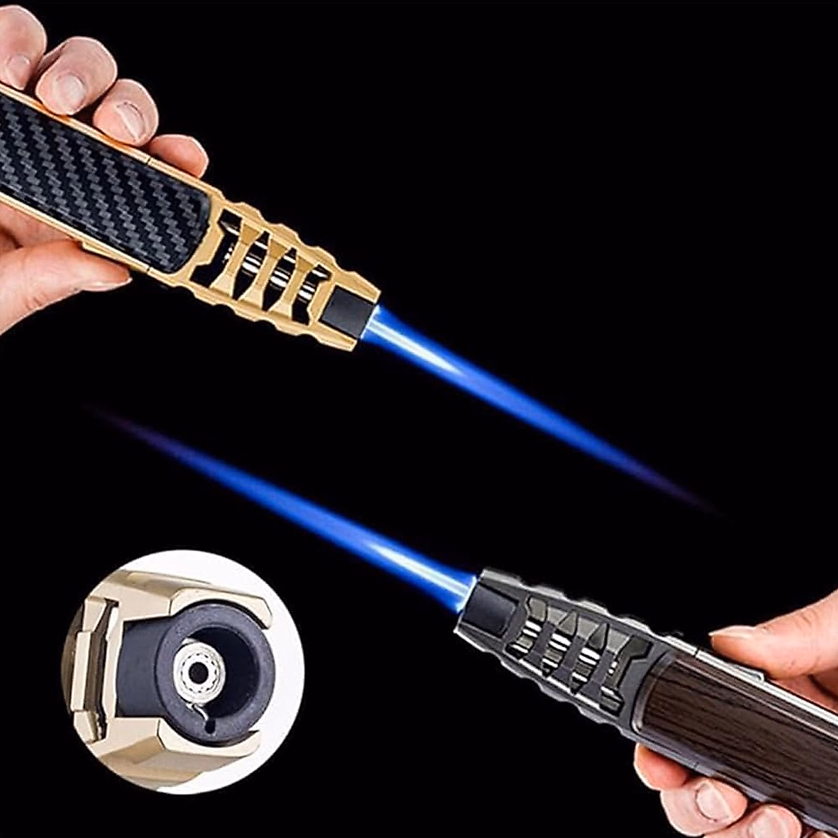 Fire Blaze Lighter Electric, Fireblaze Electric Lighter, Fireblaze Electric Lighter Rechargeable, Powerful Adjustable Flame Dual-Arc Torch Lighte, for Outdoor Activities (A Black)