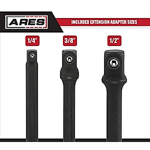 ARES 70000-3-Inch Impact Grade Socket Adapter Set - Turns Impact Drill Driver into High Speed Socket Driver - 1/4-Inch, 3/8-Inch, and 1/2-Inch Drive