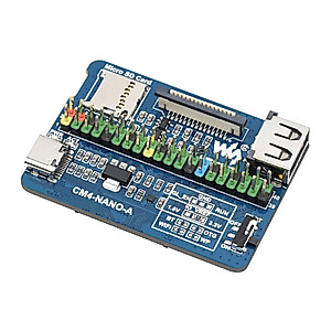 waveshare Nano Base Board (A) for Raspberry Pi Compute Module 4, Same Size as CM4, with 1× Raspberry Pi 40PIN GPIO, 1× USB 2.0 Type A, 1× MIPI CSI-2 Port, 5V/ 2.5A USB Type C Power Supply Interface