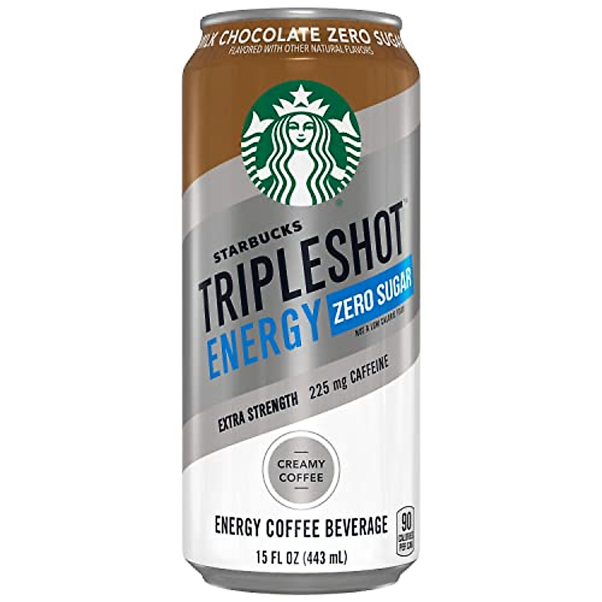 Starbucks Tripleshot Energy Extra Strength Espresso Coffee Beverage, Milk Chocolate, Zero Sugar, 225mg Caffeine, 15oz cans (12 Pack)