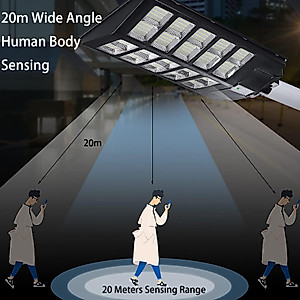 Fancemot Solar Street Lights Outdoor Waterproof Super Bright, Solar Street Light Dusk to Dawn, Solar Street Lights LED Wide Angle Lamp with Remote Control for Yard, Garage, Garden, Parking Lot, etc