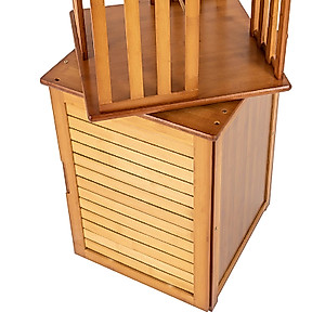 Rotating Bookshelf Bookcase, 6-Tier Corner Bamboo Book Shelf, 360° Display Rotating Storage Rack, Freestanding Bookcases with Open Design Shelving for Living Room Study Room Office (Dark Wood Color)