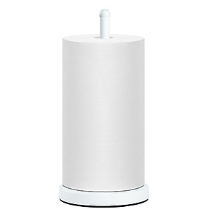 Worhe Paper Towel Holder 1 Pack Heavy Sturdy Metal for Kitchen, Dining Room, Bathroom Stand Roll Dispenser for Organizer Paper Roll Holder for Countertop Cabinet Home Decor Matte White Color (YGC019)