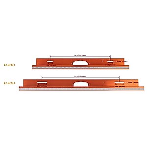 O'SKOOL 24 Inches Long Router Table Fence System with Feather Board, Bit Guard, Adjustable Stop and Dust Port