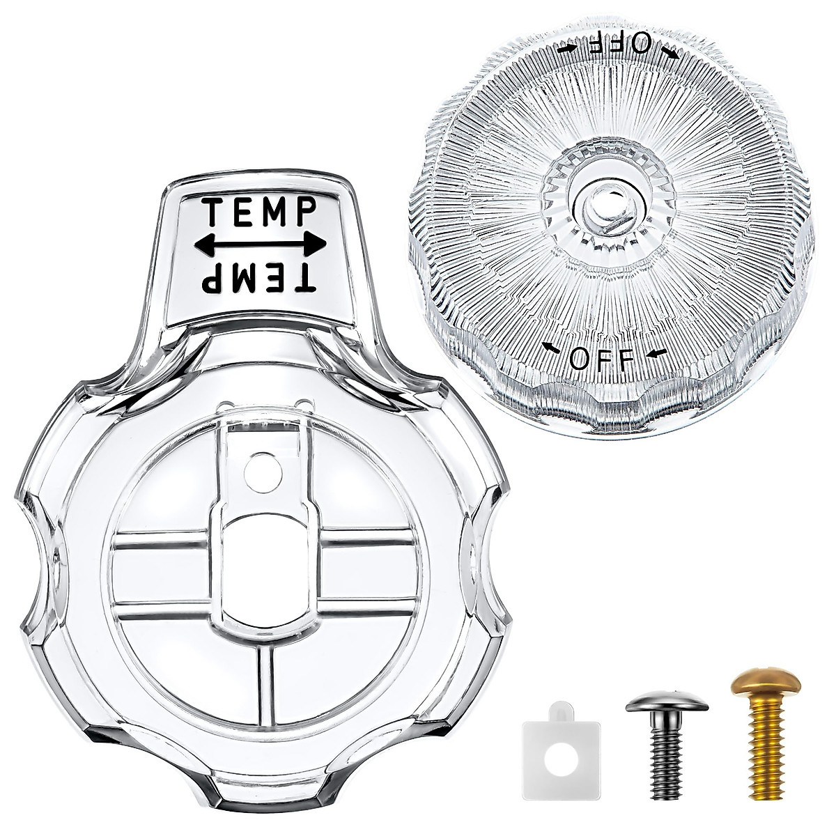 Dreyoo 1 Set Replacement for MXT11 Temperature and Volume Handles Compatible with Mixet Tub and Shower Knob Replacement Acrylic Shower Volume Control Handle Bathtub Hot Cold Temperature Control Part