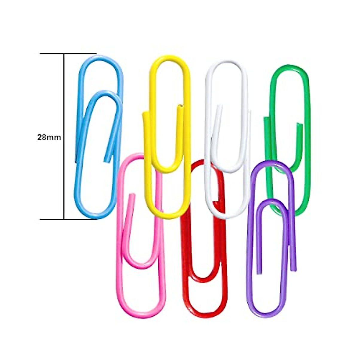 200 Paper Clips 28mm Colorful Paper Clips,Small Paper Clips Reusable Paper Clips for School, Office, Folders, Bookmarks, DIY Albums, Etc