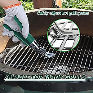 KAMaster Big Green Egg Ash Tool Set Accessories,Ash Pan+Ash Rake+Grill Grate Lifter Big Green Egg Parts,Kamado Grill Cleaning Tools for Big Green Egg,Kamado Grill Joe,Primo and Other Charcoal Grill