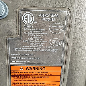 ALEKO Inflatable Hot Tub Spa | Personal High Powered Jetted Bubble | with Fitted Cover and 3 Filters | 160 Gallon | 4 Person Square | Brown | HTISQ4BR