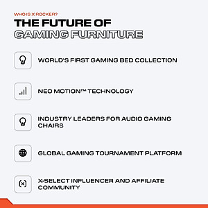 X Rocker Surge Video Gaming Floor Chair with Built-In Wireless Bluetooth Audio, Foldable, Padded Backrest, Faux Leather, 275 lbs Max, Black and Red