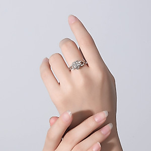 ZOEXUE Sterling Silver Rose Cremation Urn Rings Hold Loved Ones Ashes - Infinity Flower Cremation Ring for Ashes for Women Rose Urn Ring Gift for Mom