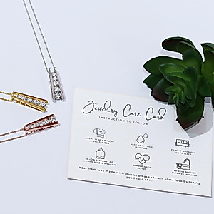 1.25 Carat Round Cut Lab Created Moissanite Diamond Five Stone Journey Bar Pendant Necklace In 14k White Gold Plated 925 Sterling Silver Jewelry With 18" Chain)