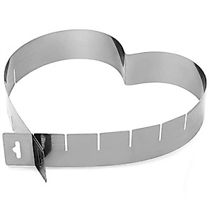 YYYFEI Multipurpose Round Steel Ring，Cake Mold Ring, Adjustable Cake Mold Ring for Baking, Premium Quality Functional Baking Gifts (Heart-shaped)