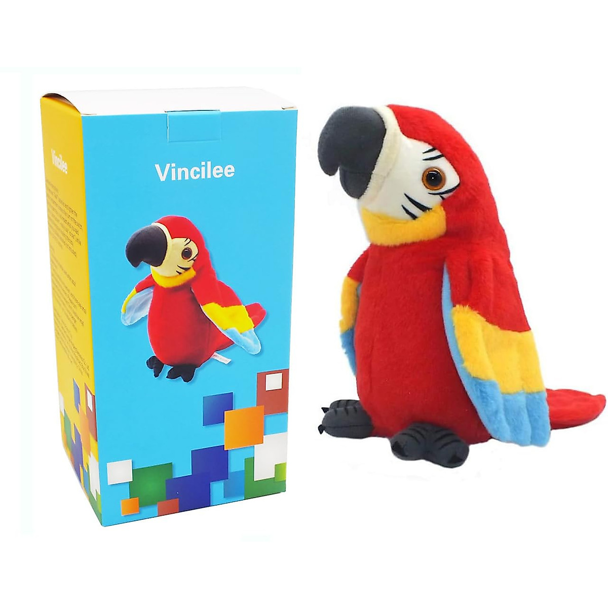 Vincilee Talking Parrot No Matter What You Say Will Repeat What You Say Funny Learning Good Helper Bring You Happiness Parrot Toys Speaking Parrot Multifunctional Electric Plush