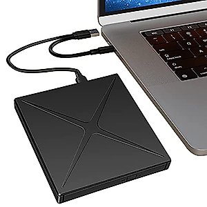 External Blu ray Drive DVD/BD Player Read Portable Blu-ray Drive USB3.0 and Type-C Port, Suitable for Windows XP/7/8/10 MacOS for MacBook PC,Silent Highspeedul