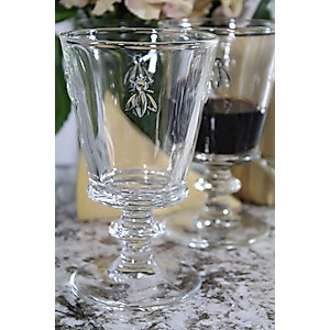 La Rochere Napoleon Bee 12 oz Wine Tasting Glasses - Set of 6. Iconic French Wine Glasses w/ the French Bee Embossed Design