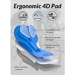 BALEAF Men's Cycling Underwear 4D Padded Bike Shorts Padding Road Biking Bicycle MTB Liner Shorts Spin Underpants, Grey L